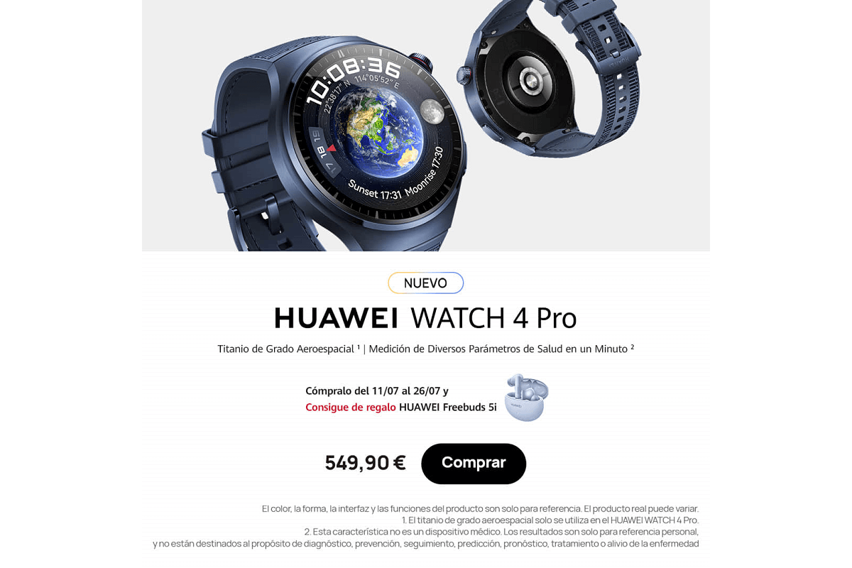 Huawei Watch 4 Pro Blue llega a España, con diseño de lujo y correa de ...