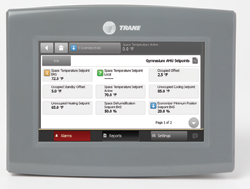 El controlador Tracer UC600 de Trane ofrece una pantalla táctil a color ...